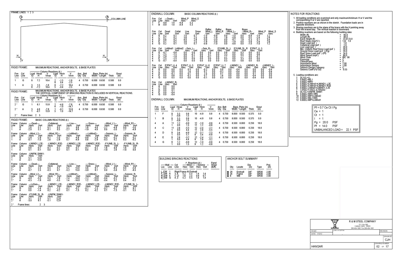 Column Base Reactions - Custom Hangers, Barns, Shops, ECT | R&M Steel ...