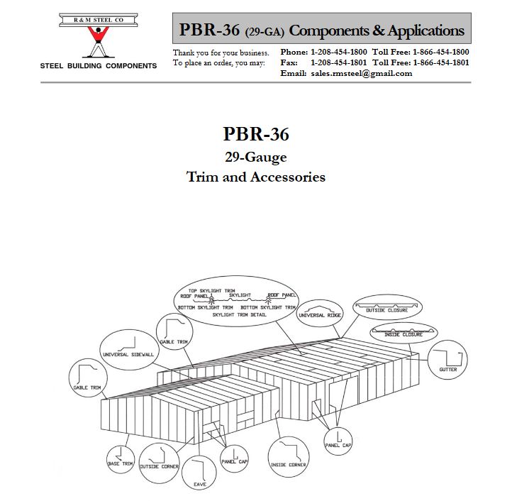 PBR-36 Trim - Custom Hangers, Barns, Shops, ECT | R&M Steel Company